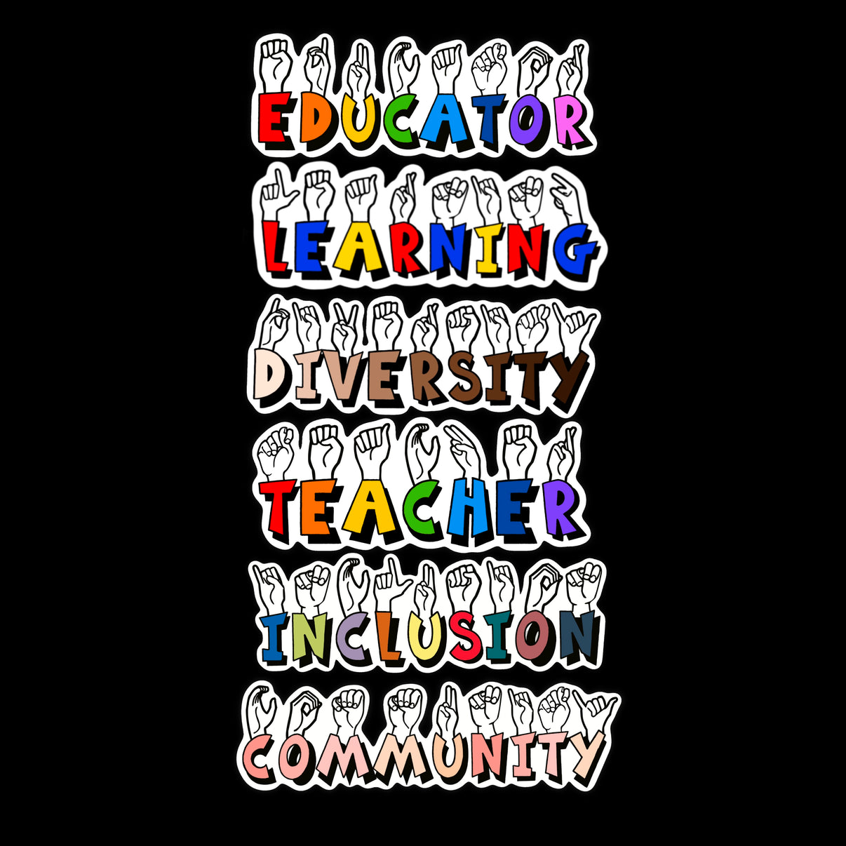 ASL Sticker Pack – Imperfect Primary